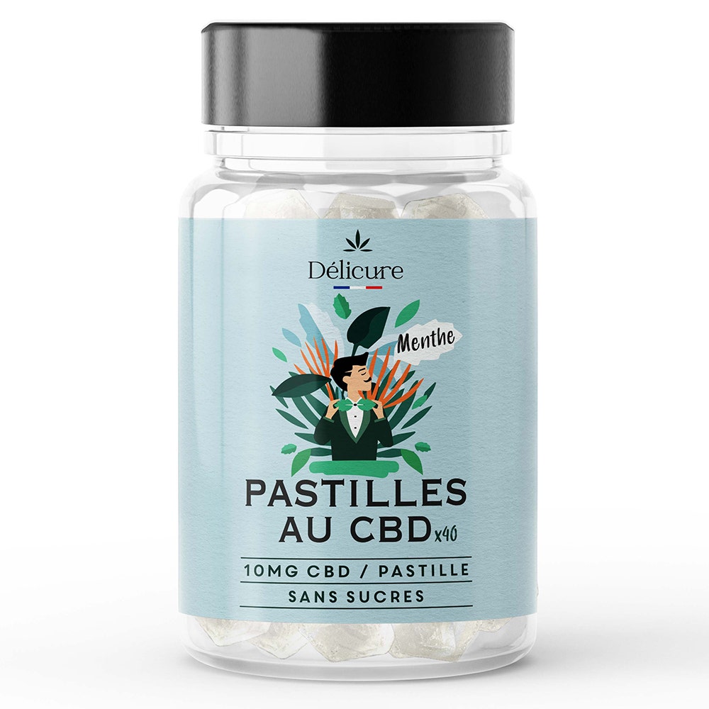 Delicure CBD Pastilles 10mg Menthe sans sucre x40 Bonbons - Easypara