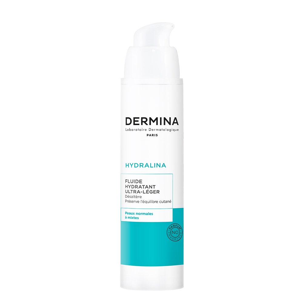 Dermina Hydralina Fluide Hydratant Ultra Leger Peaux Mixtes 40ml - Easypara