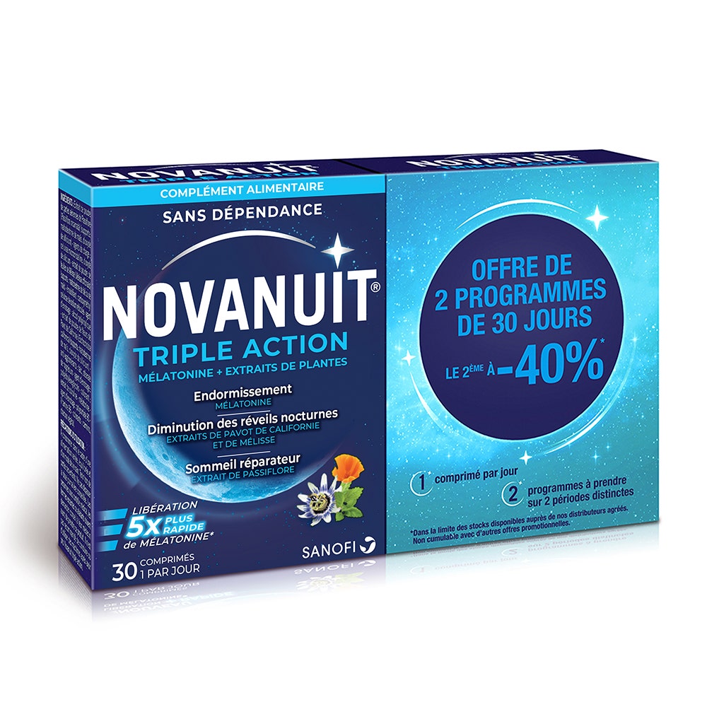 Novanuit Triple Action 2x30 Comprimes - Easypara