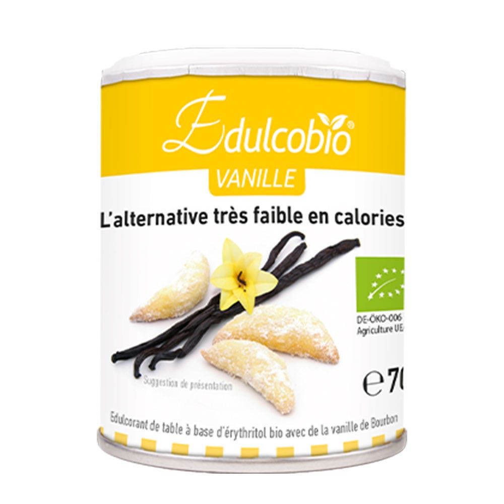 Edulcobio Edulcorant naturel Bio en poudre Vanille 70g - Easypara