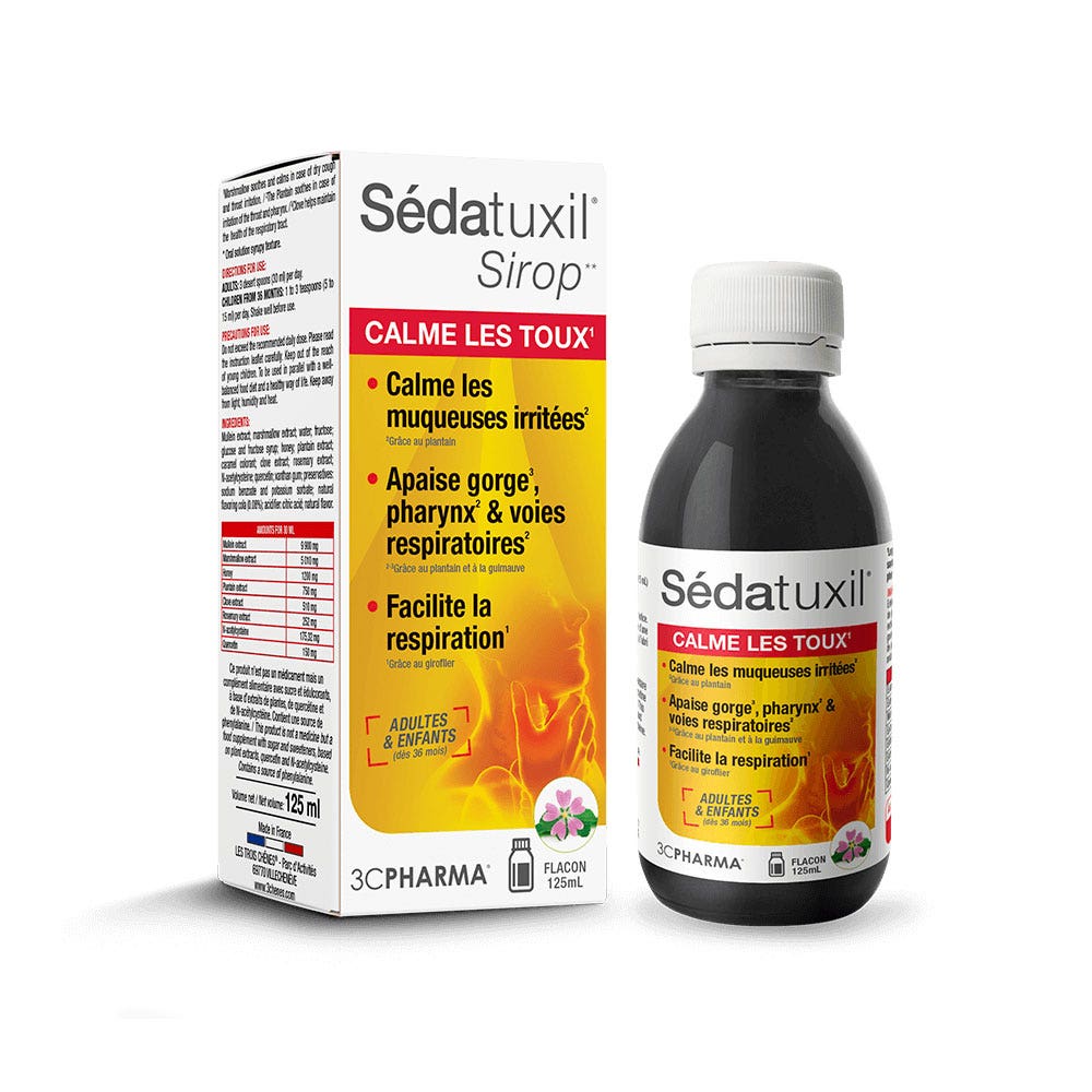 3C Pharma Sirop Pour La Toux Sedatuxil 125 ml - Easypara