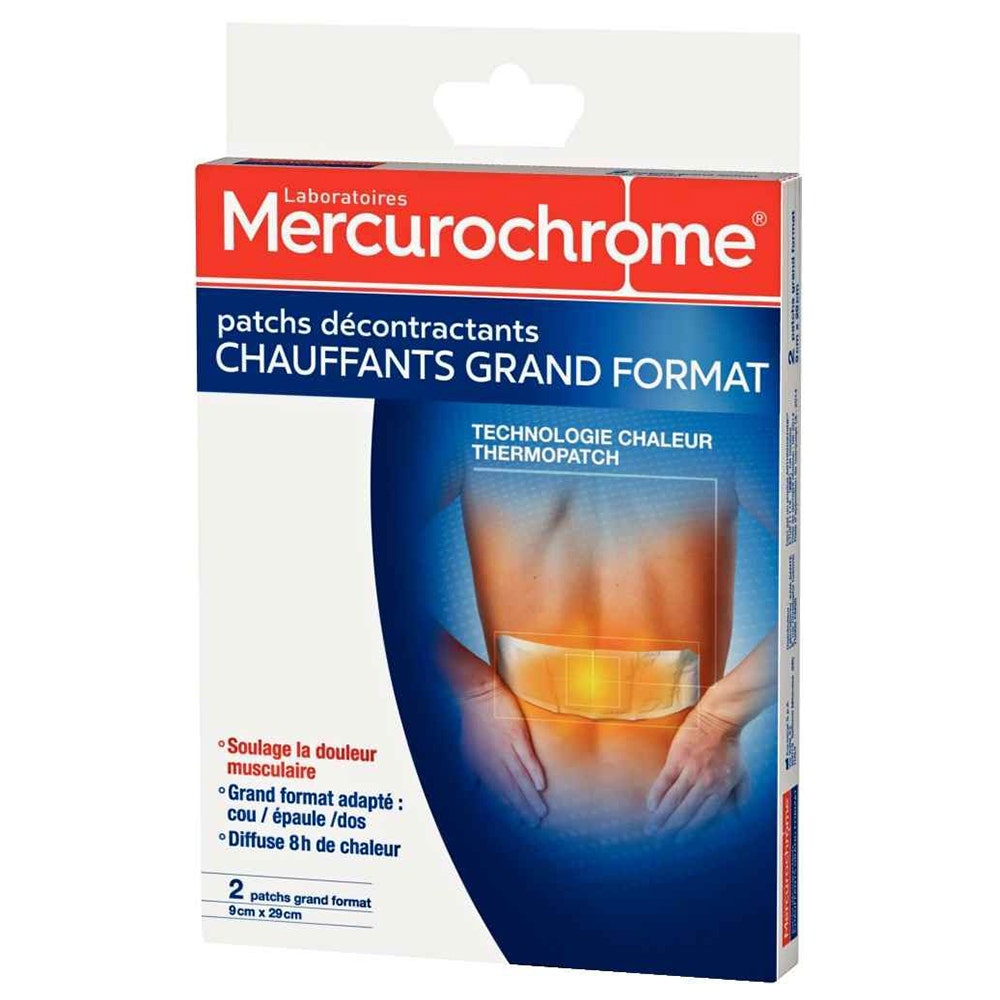 Mercurochrome Patchs décontractants chauffants grand format 2 unités ...