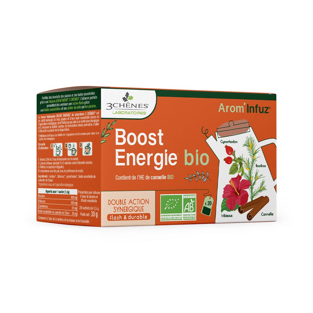 3 Chênes Tisane Boost Energie Bio 20 sachets - Easypara