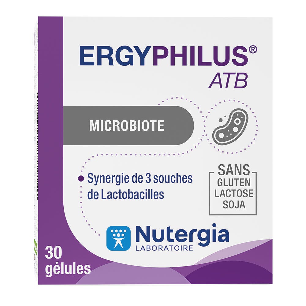 Nutergia Ergyphilus Microbiote Atb 30 Gélules - Easypara
