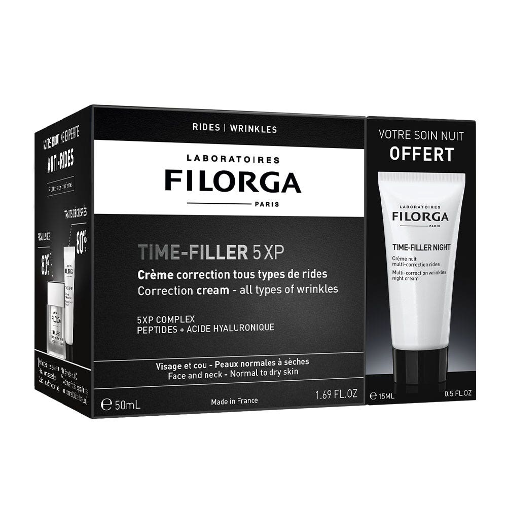 Filorga Time-Filler 5XP Coffret Crème 50ml + Crème Nuit 15ml - Easypara