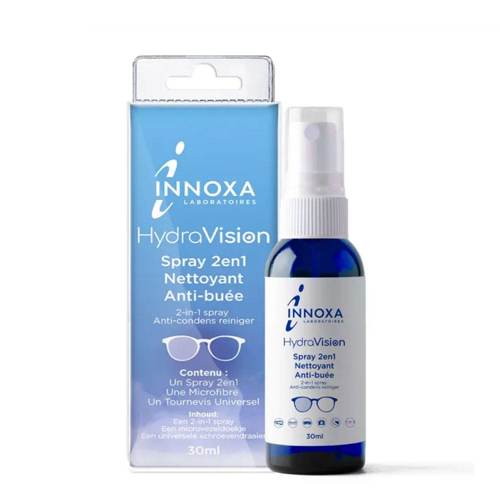 Innoxa HydraVision Spray nettoyant lunettes 2en1 anti-buée 30ml + 1 ...