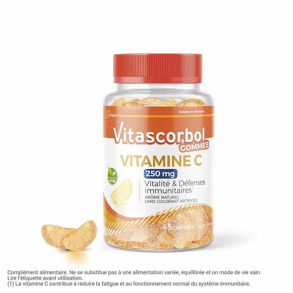 Vitascorbol Vitamine C 250mg 45 gommes - Easypara