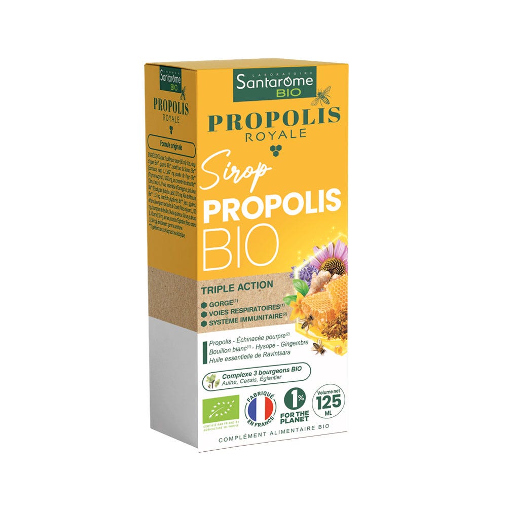 Santarome Propolis Royale Sirop Propolis Triple Action Bio 125ml - Easypara