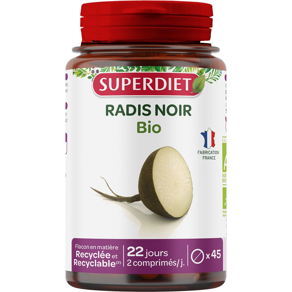 Superdiet Radis Noir Bio 45 comprimés - Easypara