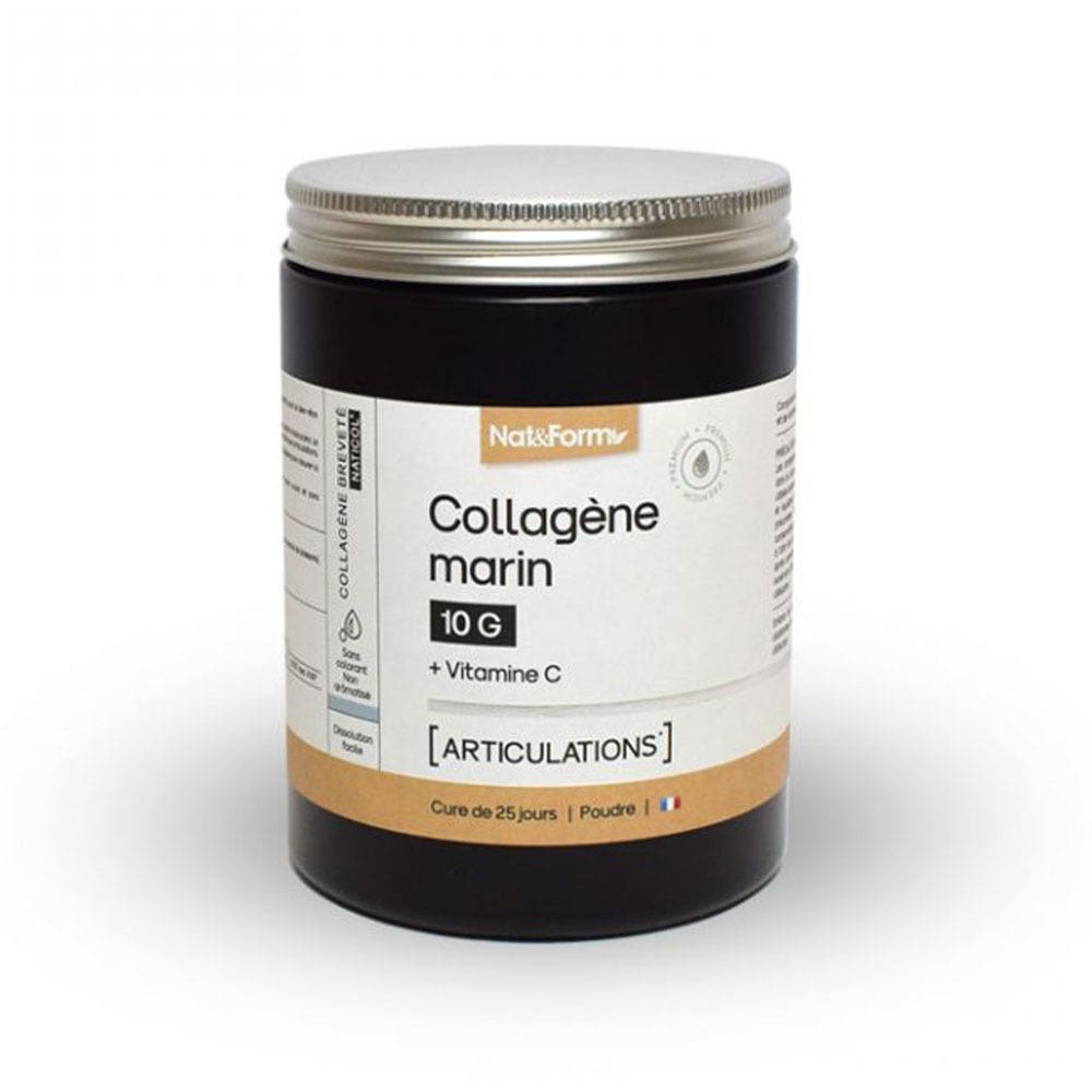 Nat&Form Collagène Marin Articulations 10g + Vitamine C 252g - Easypara