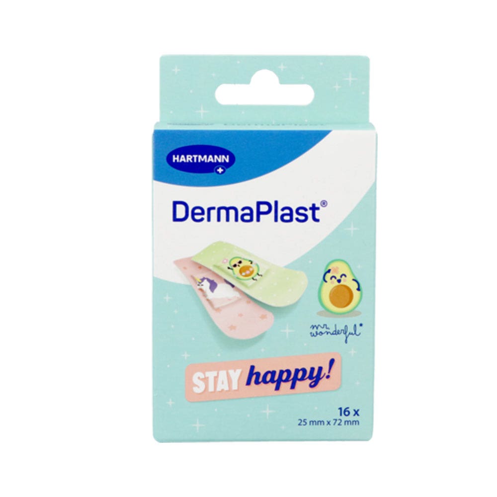 Hartmann Dermaplast Pansements Classiques Stay Happy 25mmx72mm x16 ...