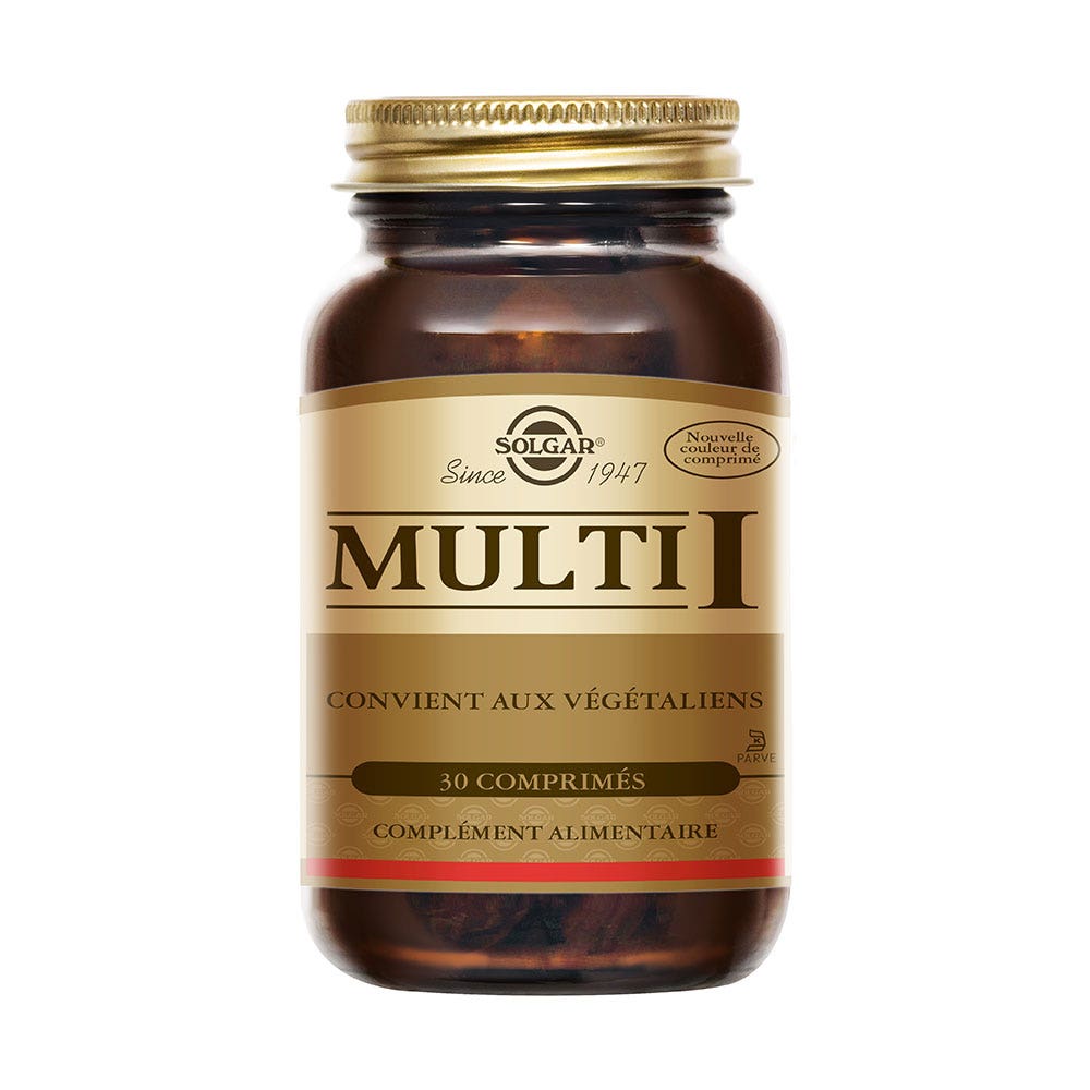 Solgar Multi I-Multivitamine Multivitamine Vitalité et Energie Flacon de 30 comprimés - Easypara