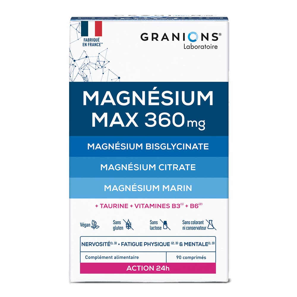Granions Magnésium Max 360mg 90 comprimés - Easypara
