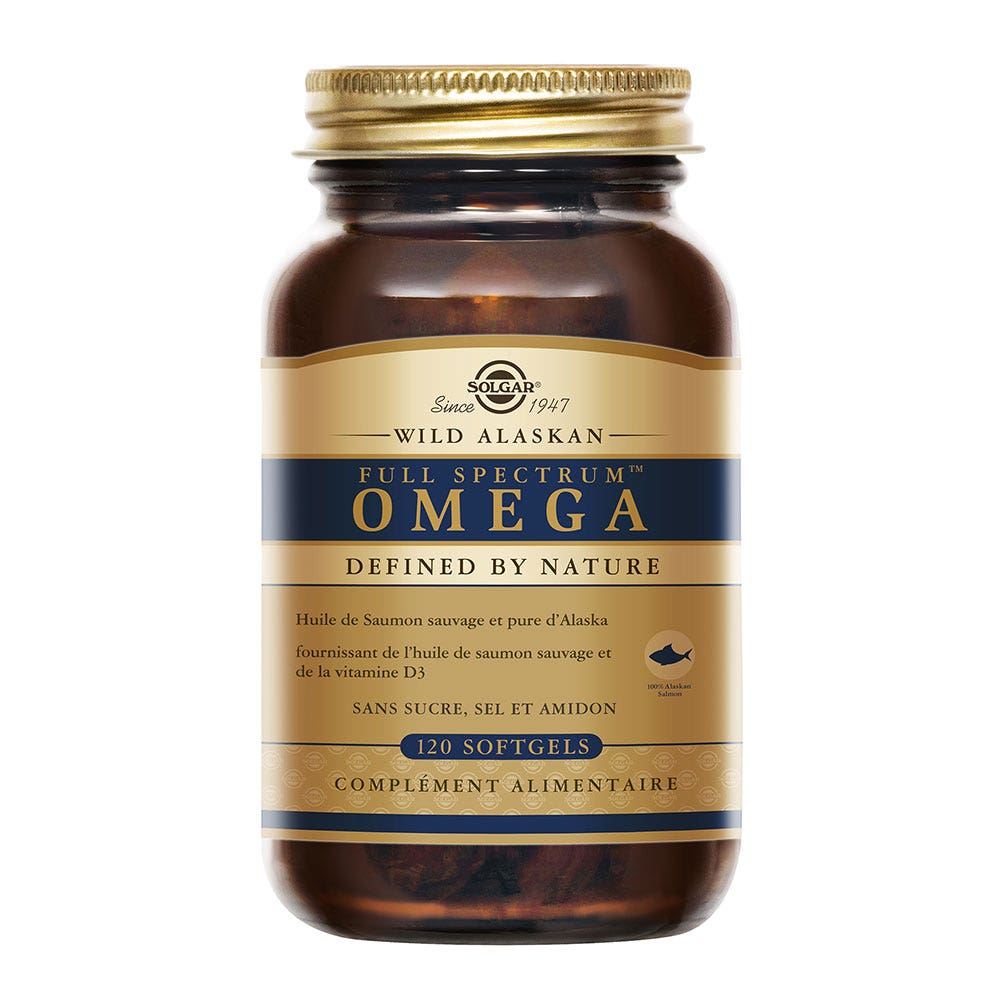 Solgar Full Spectrum Oméga Huile de Saumon 120 capsules - Easypara