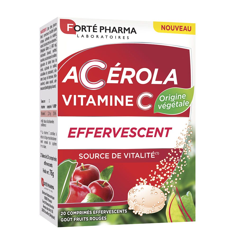 Forté Pharma Acerola Vitamine C Gout Fruits Rouges 20 Comprimes - Easypara