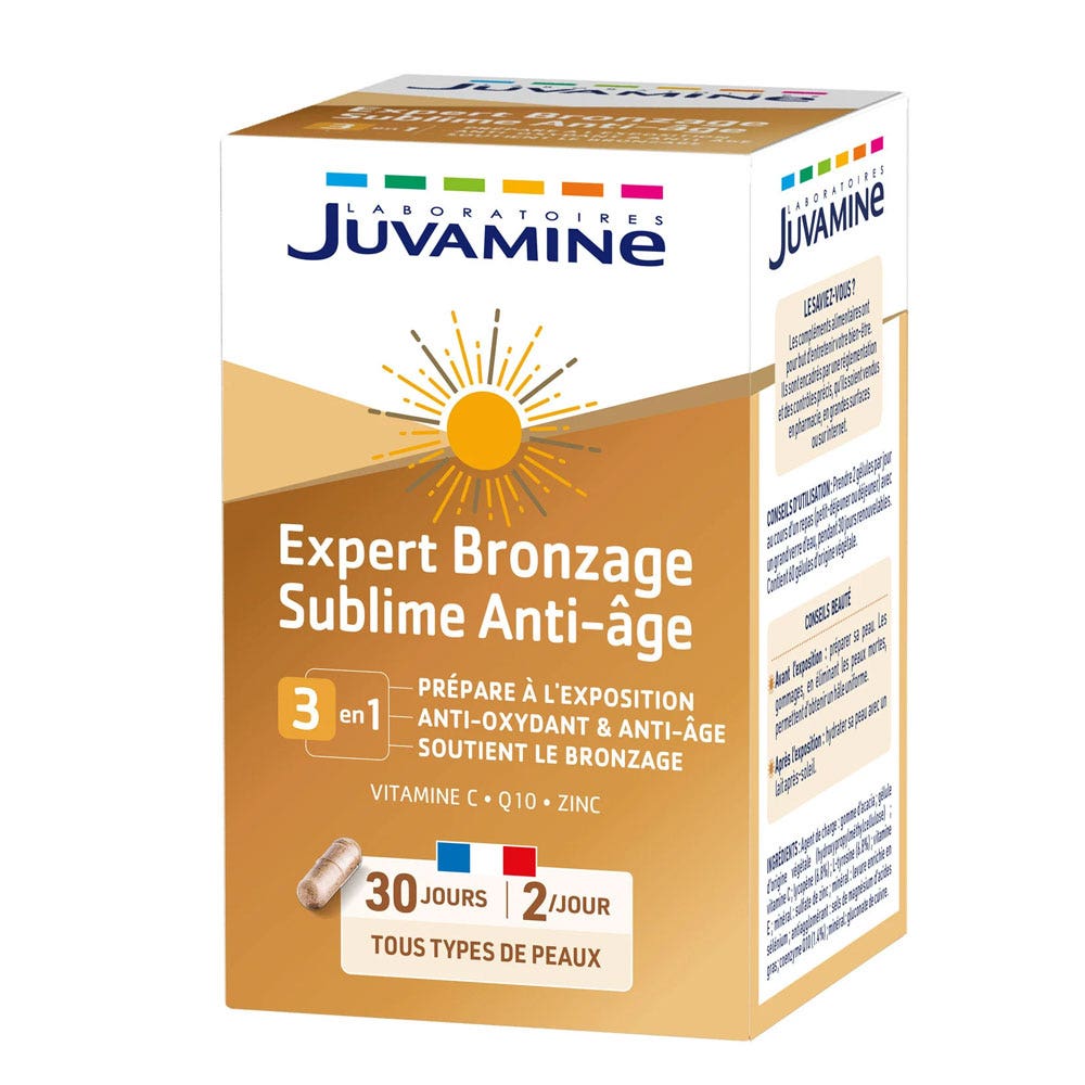 Juvamine Expert bronzage sublime 60 gélules - Easypara