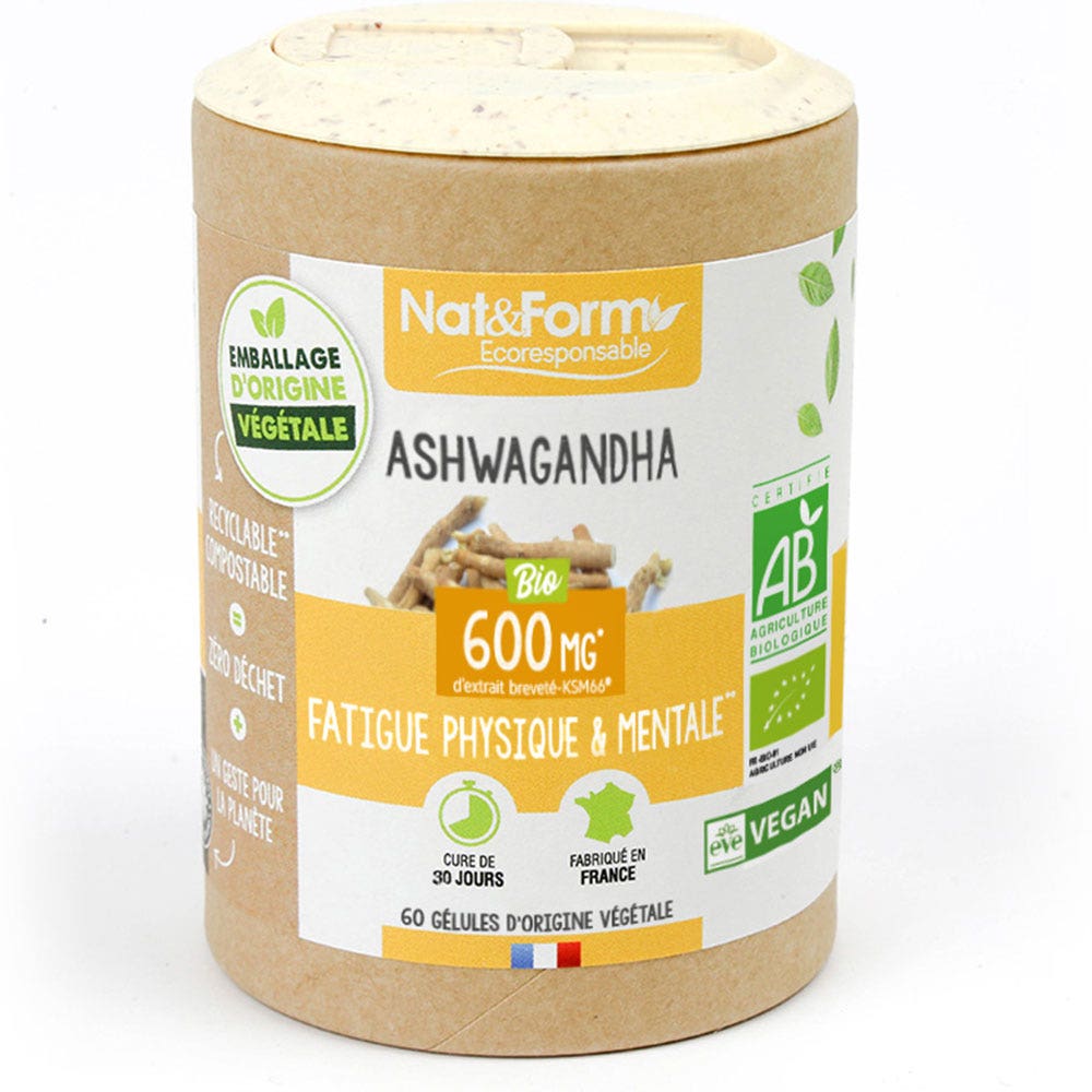 Nat&Form Ashwagandha Bio 60 gélules - Easypara