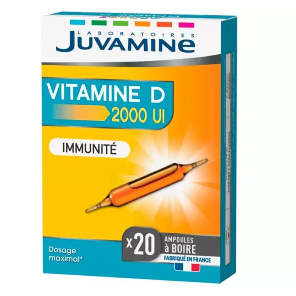 Juvamine Vitamine D 2000 UI Immunité 20 Ampoules de 10ml - Easypara