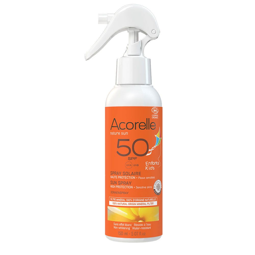 Acorelle Spray Solaire Enfants SPF50 Bio Certifié 150ml - Easypara