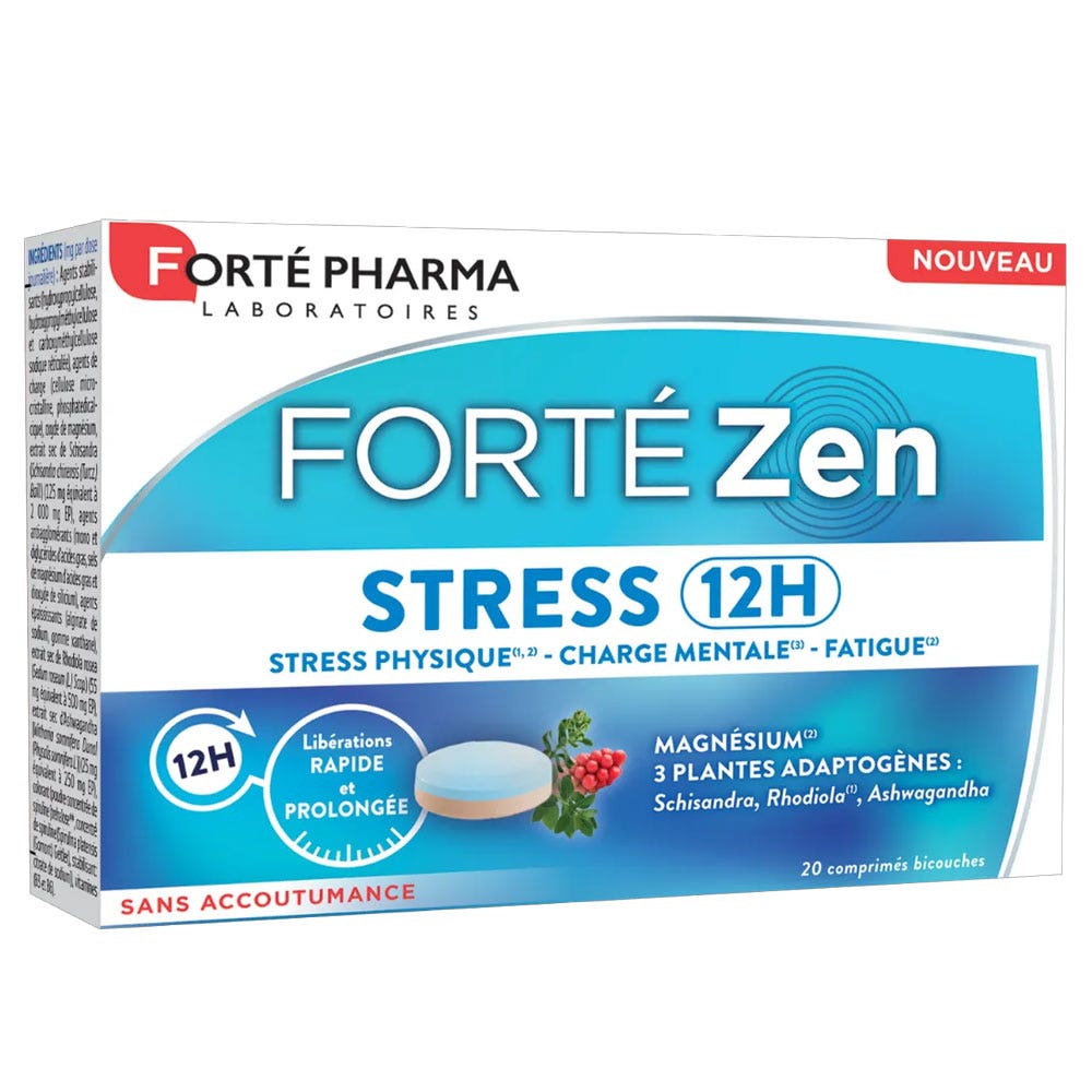 Forté Pharma Forté Zen Stress 12H Vitamine B6 Magnésium 20 comprimés ...