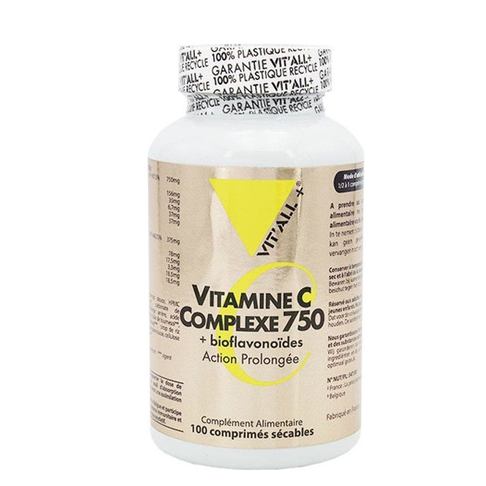Vit'All+ Vitamine C Complexe 750 100 Comprimés - Easypara