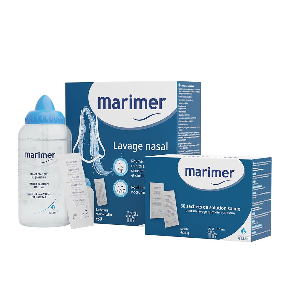 Marimer Kit Lavage Nasal 30 sachets solution saline - Easypara