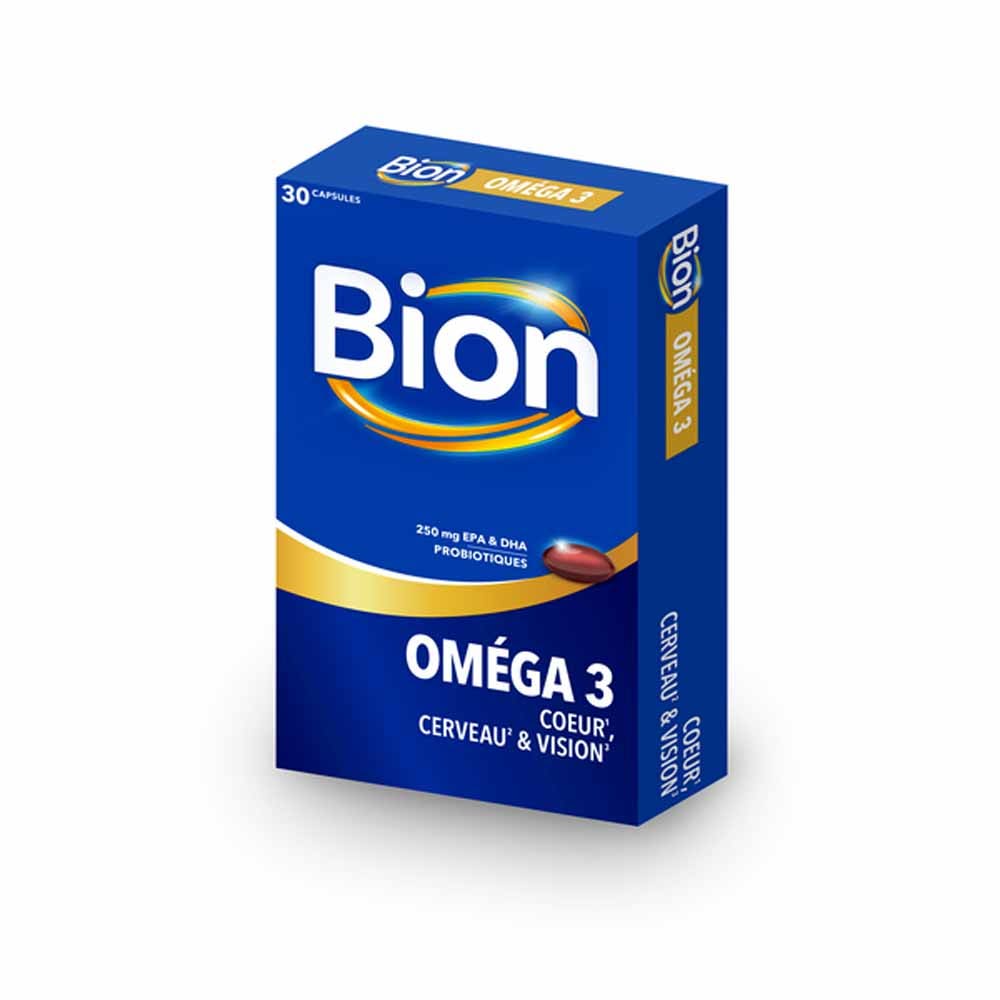 Bion3 Oméga 3 Coeur Cerveau et vision 30 capsules - Easypara