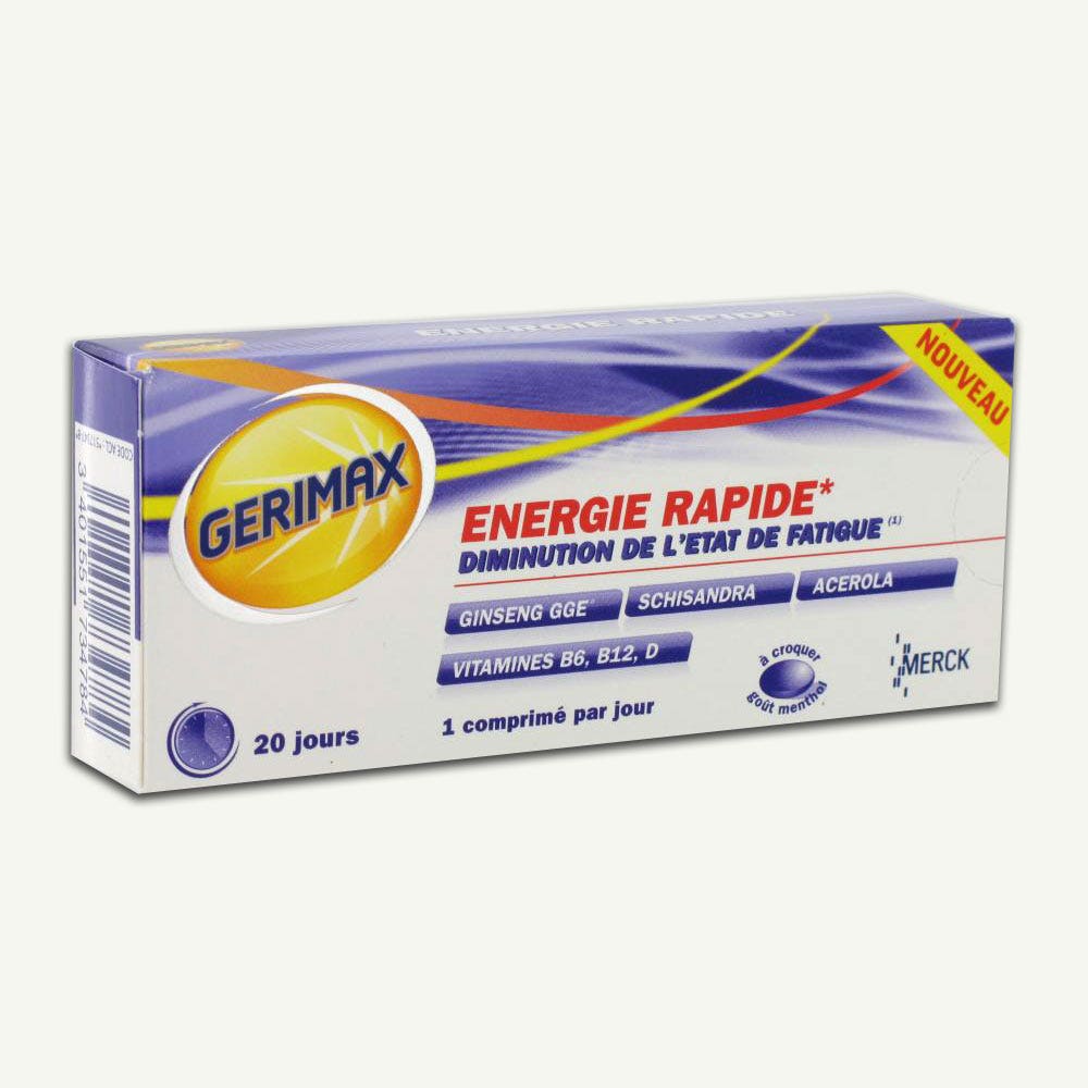 Gerimax Energie Rapide Boite 20 Comprimes - Easypara