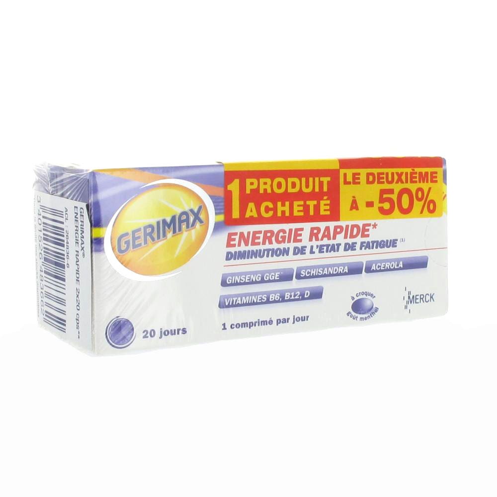 Gerimax Energie Rapide 2 Boites De 20 Comprimes - Easypara
