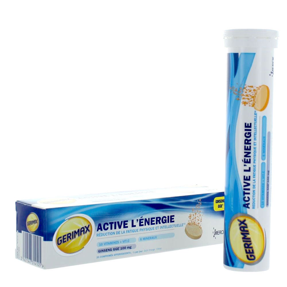 Gerimax Ginseng Vitamine 20 Comprimes Effervescents - Easypara