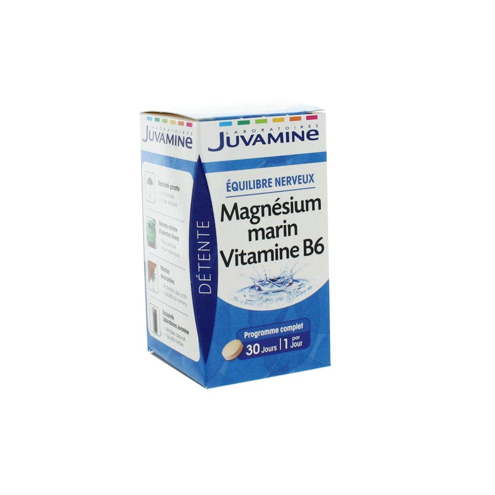 Juvamine Magnesium Marin Vitamine B6 30 Comprimes - Easypara
