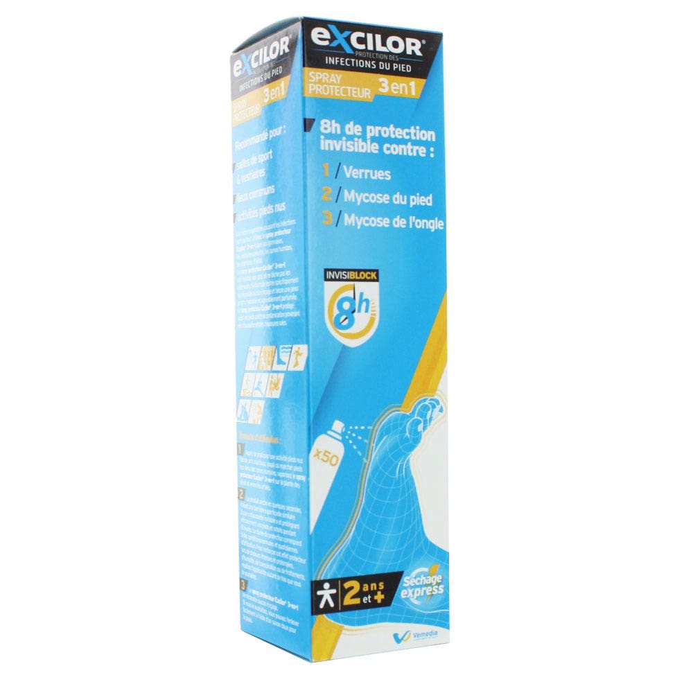 Excilor Spray Protection 3en1 Infection Du Pied 100ml - Easypara