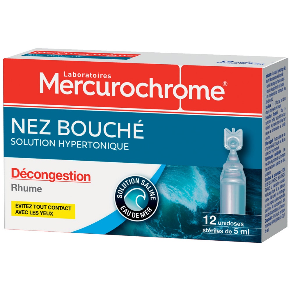 Mercurochrome Solution Hypertonique Nez Bouche 12 Unidoses De 5ml ...