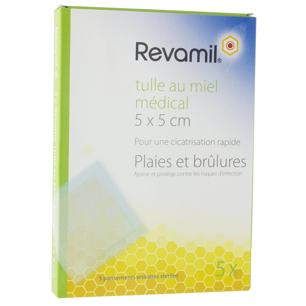 Revamil Tulle Au Miel Medical 5x5cm 5 tulles - Easypara