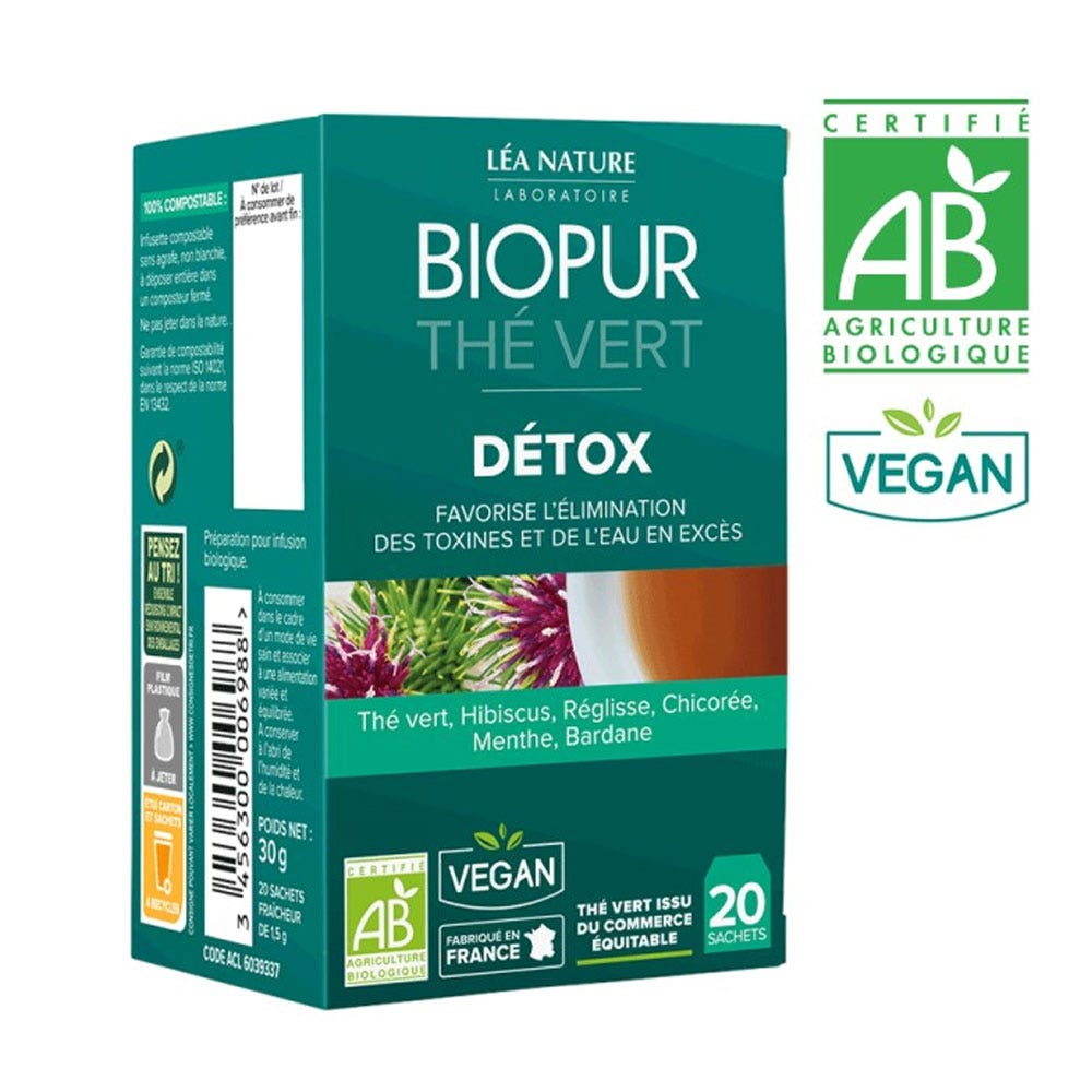 Biopur The Vert Detox Bio 20 Sachets - Easypara