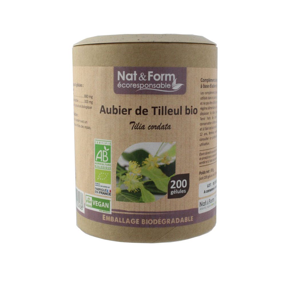 Nat&Form Aubier De Tilleul Bio x 200 Gélules - Easypara