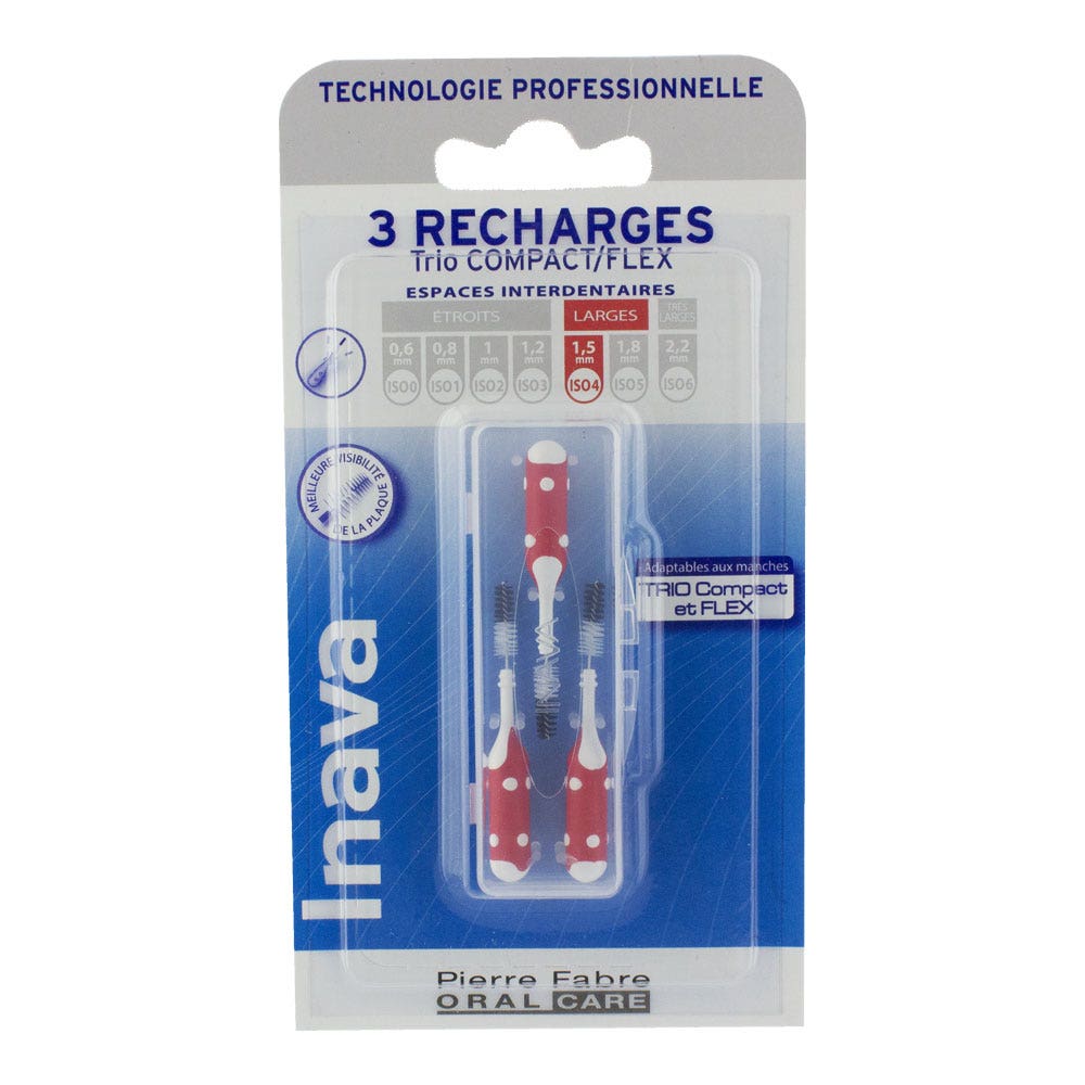 Inava Recharges Brossettes Interdentaires 1.5mm Rouge X3 - Easypara