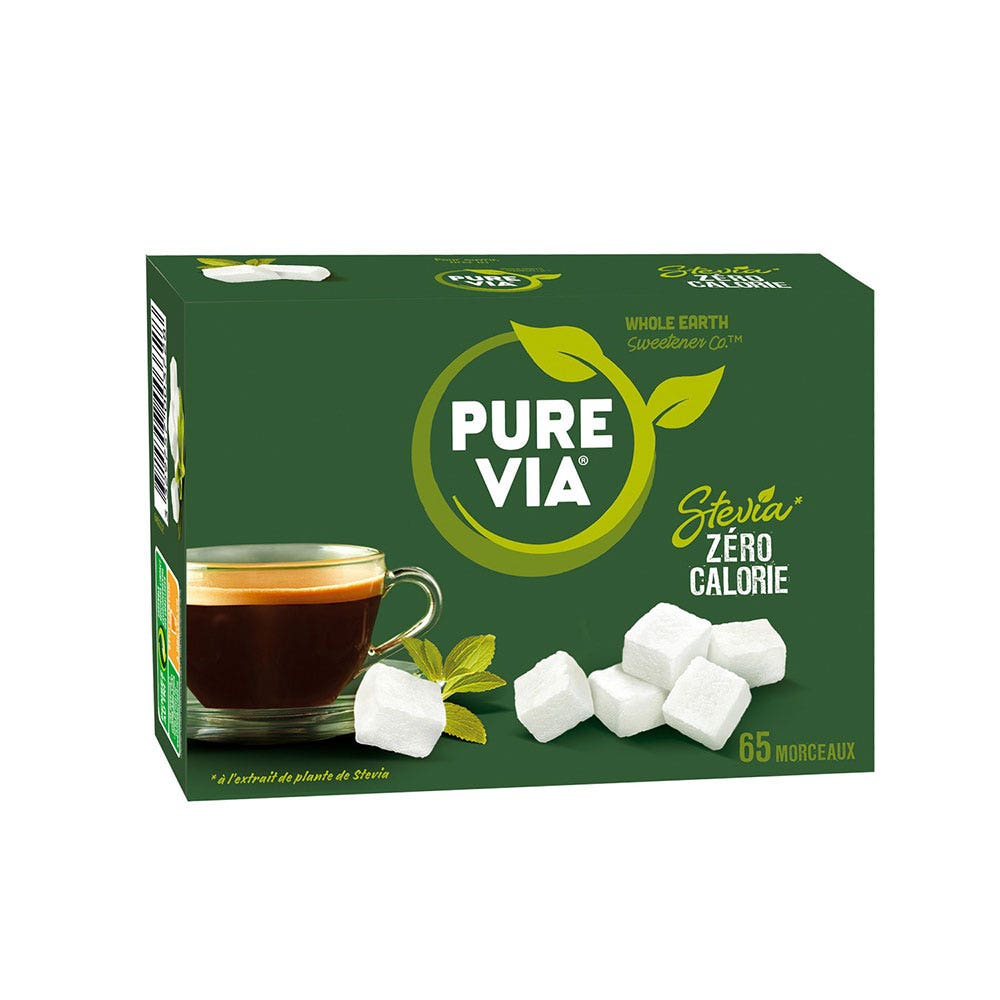 Pure Via Sucre Stevia Zero Calories 65 Morceaux - Easypara