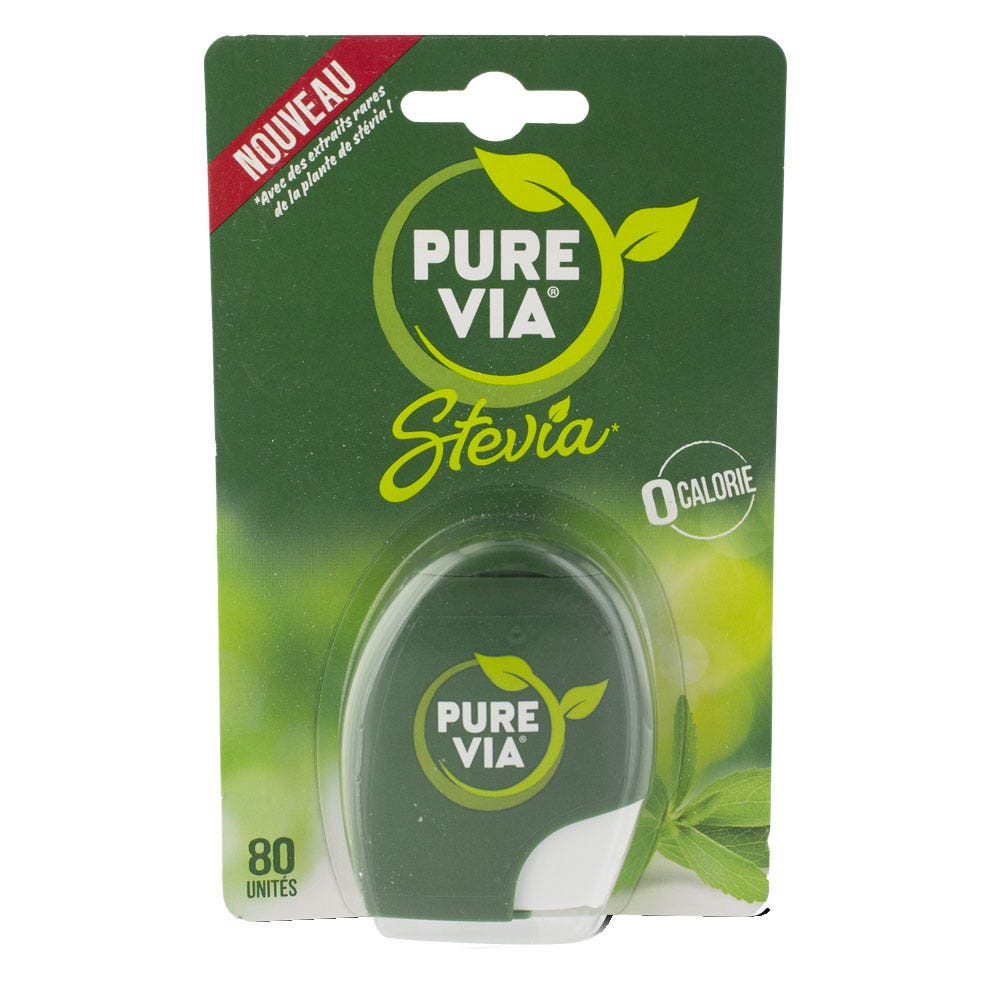 Pure Via Distributeur Stevia 80 Comprimes - Easypara