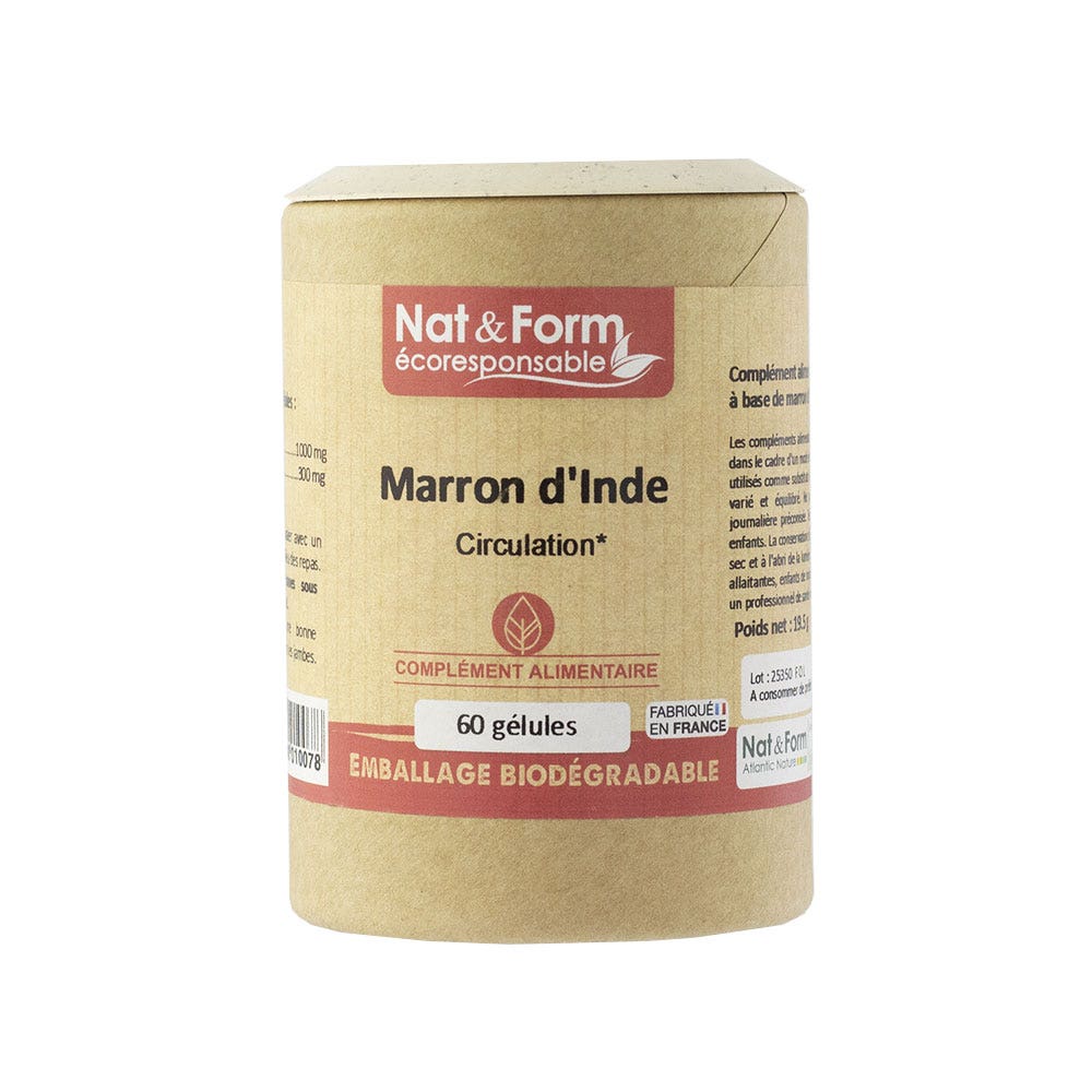 Nat&Form Marron D'inde Circulation 60 Gelules Nat&form - Easypara