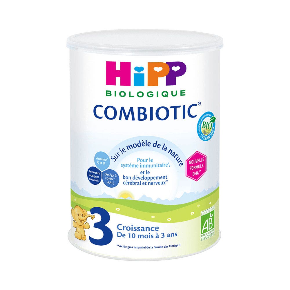 Hipp Combiotic Lait En Poudre 3 Croissance Bio De 10 Mois A 3 Ans 800g ...