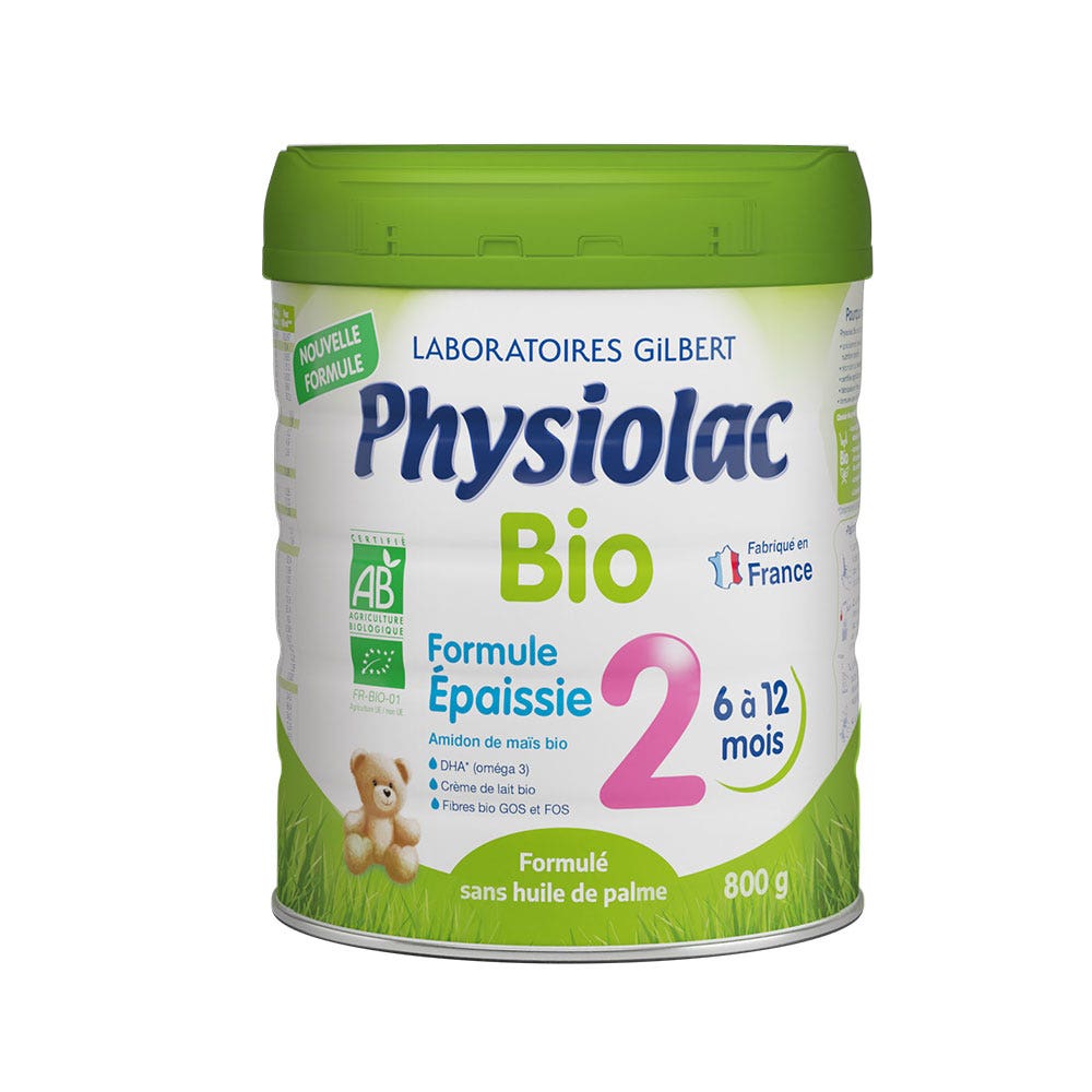 Physiolac Lait en poudre 2 Formule Epaisse Bio 6 à 12 mois 800g - Easypara
