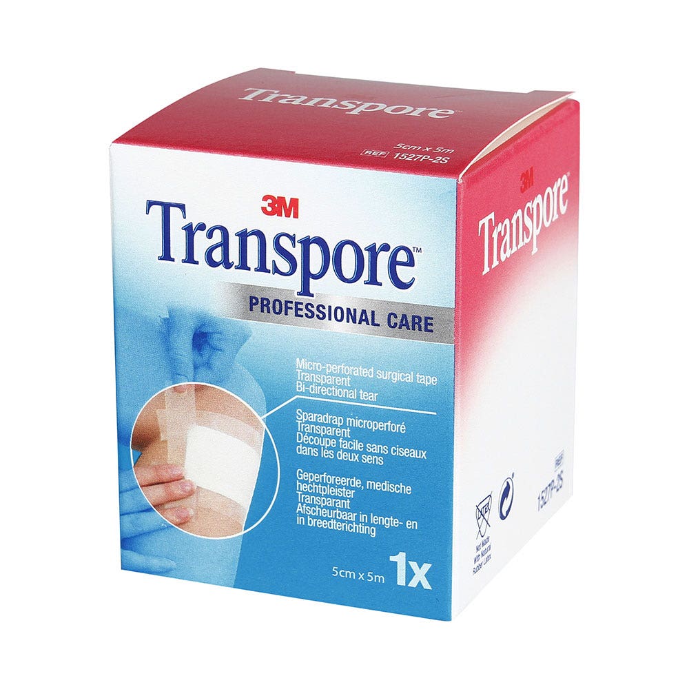 3M Transpore Sparadrap Microperforé transparent 5cmx5cm - Easypara