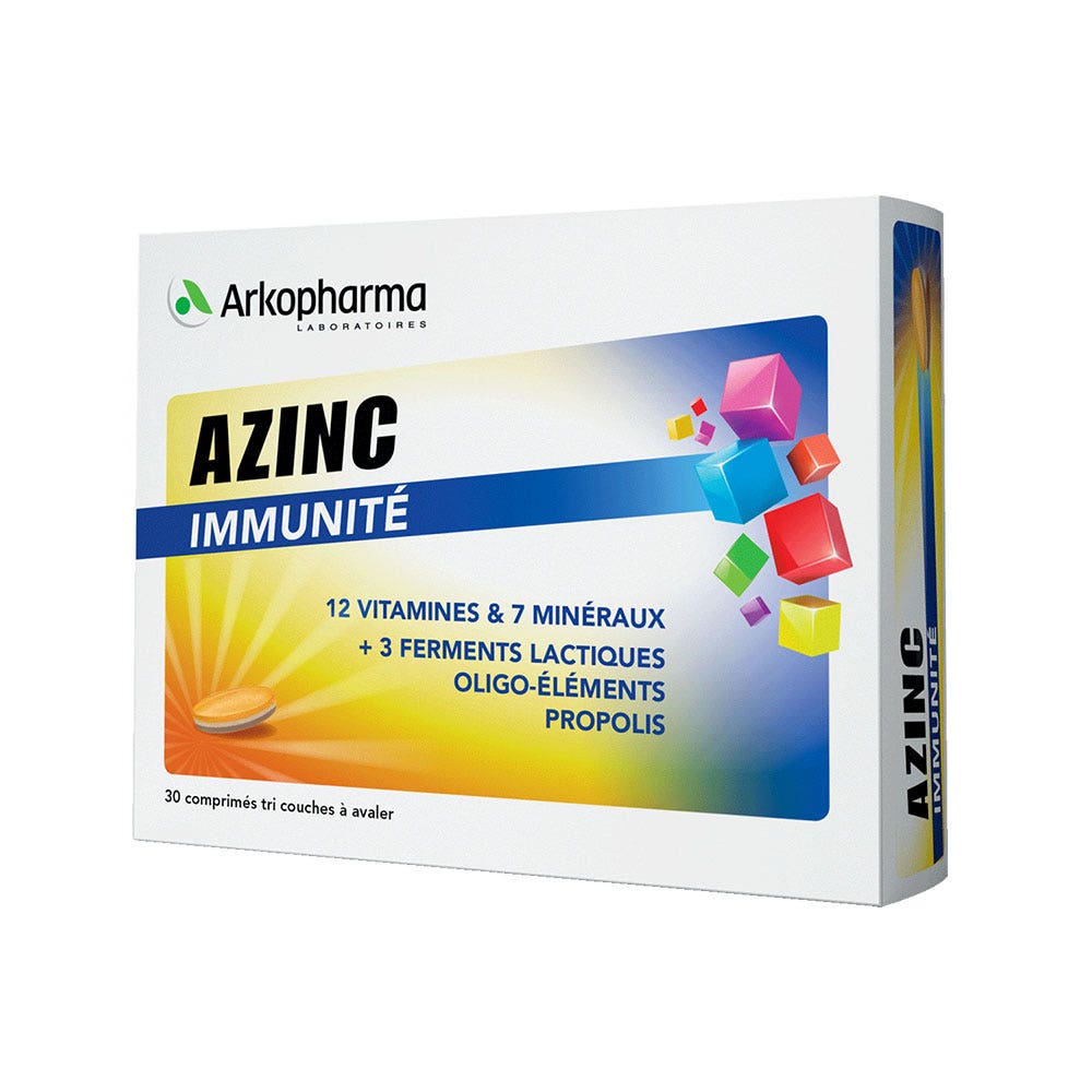 Arkopharma Azinc Vitamines C & E, Zinc Junior Goût Fraise 30 comprimés ...