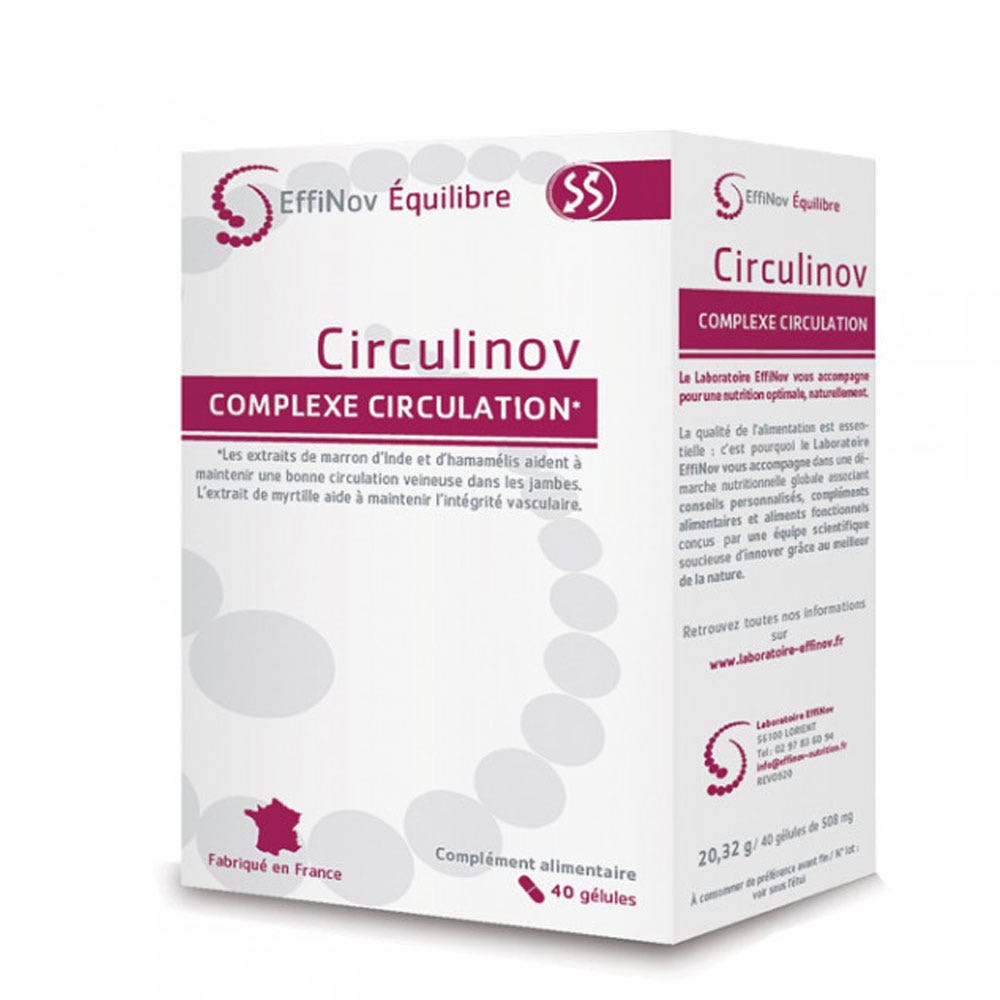 Effinov Nutrition Circulinov Complexe circulation 40 gélules - Easypara