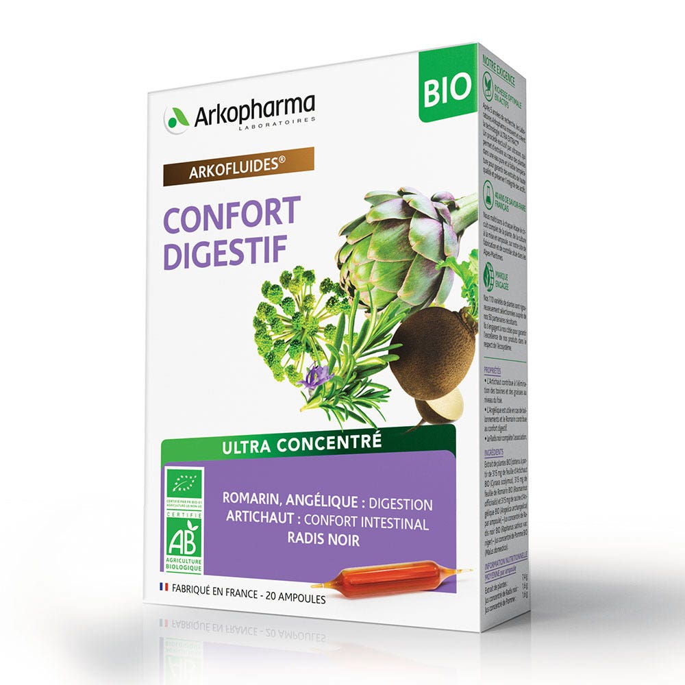 Arkopharma Arkofluides Confort Digestif Bio 20 Ampoules - Easypara