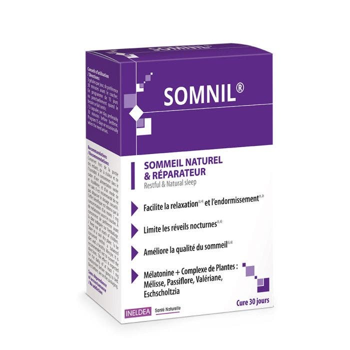 Somnil 30 Gelules Vegetales-Sommeil Naturel Et Reparateur Ineldea ...