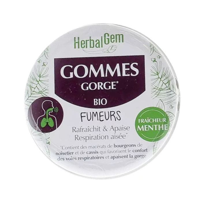 Gommes Gorge Fumeurs Bio 45g- Herbalgem - Easypara
