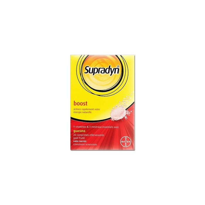 Boost Guarana 20 Comprimes Effervescents Gout Fruite - Supradyn - Easypara