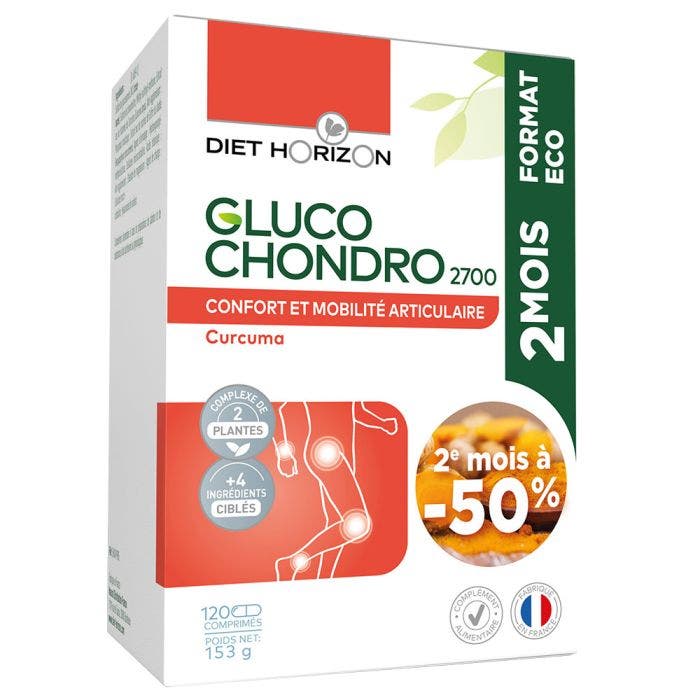 Gluco Chondro 2700 Format Eco 2mois x120 Comprimés- Diet Horizon - Easypara
